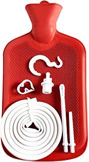 Abyclean Enema Bag Kit Rubber Anal Douche Vaginal Douche Enema Cleaner for Women’s or Man’s Health (Red, 2L)