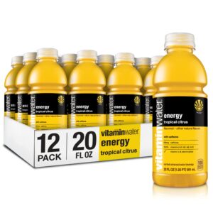 vitaminwater energy electrolyte enhanced water w/vitamins, tropical citrus drinks, 20 fl oz, 12 pack