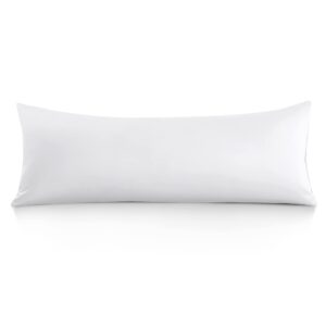 oubonun 100% cotton body pillowcase - 800 thread count/21x54, moisture absorbent and breathable, premium hotel body pillow cover for all seasons, white