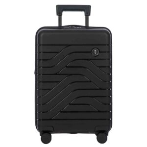 bric's b|y ulisse 21-inch spinner - luxury carry-on luggage with spinner wheels - hard shell suitcases made from durable polypropylene and polycarbonate - black