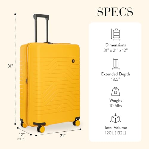 Bric's 28" Expandable Spinner Suitcase - Travel Luggage with TSA-Approved Lock and Hard Shell Exterior - B|Y Ulisse - Mango