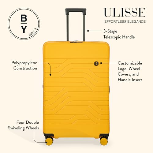 Bric's 28" Expandable Spinner Suitcase - Travel Luggage with TSA-Approved Lock and Hard Shell Exterior - B|Y Ulisse - Mango