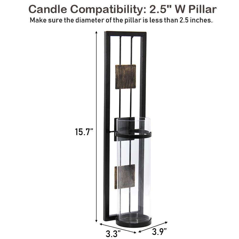 Shelving Solution Wall Sconce Candle Holder Metal Wall Decorations for Living Room, Bathroom, Dining Room, Set of 2