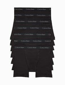 calvin klein men's cotton classics 7-pack boxer brief, 7 black, l