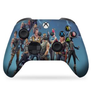 dreamcontroller fortnight blue custom x-box controller wireless compatible with x-box one/x-box series x/s proudly customized in usa with permanent hydro-dip printing (not just a skin)