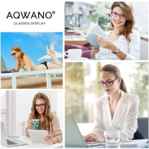 AQWANO Computer Reading Glasses Designer Blue Light Blocking Cat Eye Eyeglasses Readers Anti UV400 Digital Eyestrain for Women, 1.5