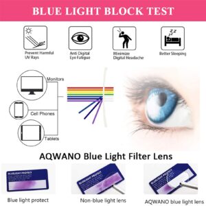 AQWANO Computer Reading Glasses Designer Blue Light Blocking Cat Eye Eyeglasses Readers Anti UV400 Digital Eyestrain for Women, 1.5