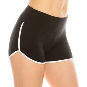 always booty shorts for women - sexy cute soft yoga dance dolphin shorts black white s