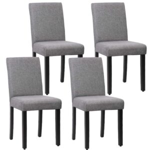 fdw dining chairs set of 4,dining room chairs kitchen chairs elegant design modern fabric upholstered dining chairs,fabric grey