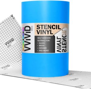 vvivid blue stencil vinyl masking film with anti-bleed technology (12" x 6ft)