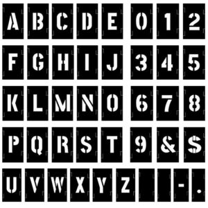 attisstore painting stencil set, 1 inch plastic letters and numbers interlocking stencil kit 138 pieces, black