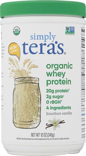 Simply Tera's Organic Whey Protein Bourbon Vanilla, 12 OZ