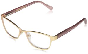 foster grant women's tierney multifocus cat-eye reading glasses, rose gold/transparent, 53 mm + 1.75