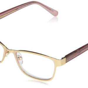 Foster Grant Women's Tierney Multifocus Cat-Eye Reading Glasses, Rose Gold/Transparent, 53 mm + 1.75