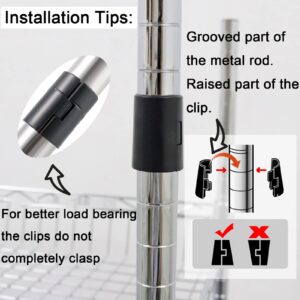 WAFJAMF 72 Pack Wire Shelving Shelf Lock Clips for 1" Post- Shelving Sleeves Replacements for Wire Shelving System