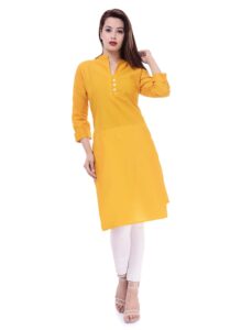 ramkudi indian women's plain cotton kurti top (mustrad)