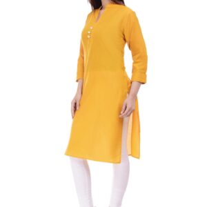 Ramkudi Indian Women's Plain Cotton Kurti Top (Mustrad)