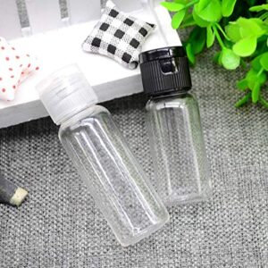 30ml 1 oz Plastic Pour Bottle with Flip Cap Empty Travel Sample Containers Jar for Emollient Water Shower Gel Emulsion - Pack of 12(Clear)