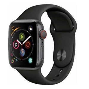 apple watch series 4 (gps + cellular, 40mm) - space gray aluminum case with black sport band (renewed)