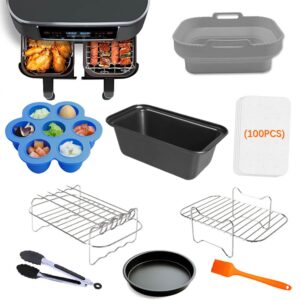 air fryer accessories, dual basket air fryer accessories, fit for ninja dual air fryer and more