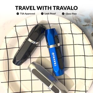 Travalo Vector Travel Perfume Atomizer | TSA Approved Mini Perfume Refillable Bottle | Travel Perfume Bottle Refillable | Travel Size Perfume w/Case | Stylish Refillable Perfume Bottle | Black 0.17oz