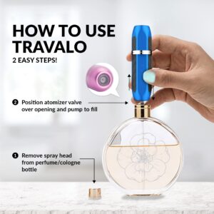 Travalo Vector Travel Perfume Atomizer | TSA Approved Mini Perfume Refillable Bottle | Travel Perfume Bottle Refillable | Travel Size Perfume w/Case | Stylish Refillable Perfume Bottle | Black 0.17oz