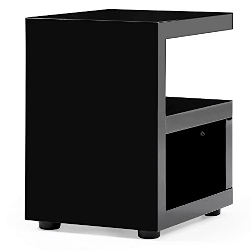 ZURI Furniture Jayden High Gloss Modern Side Table - Black