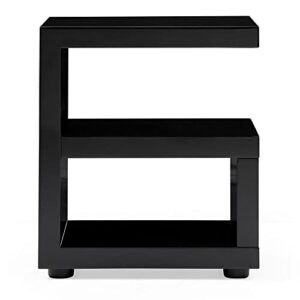 ZURI Furniture Jayden High Gloss Modern Side Table - Black