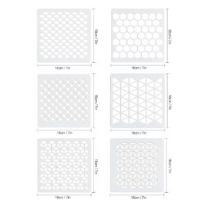 6 Set Sacred Geometric Honeycomb Stencils, 7Inch Sashiko Stencil Art Painting Templates for Scrapbooking Drawing Tracing DIY Furniture Wall Floor Décor