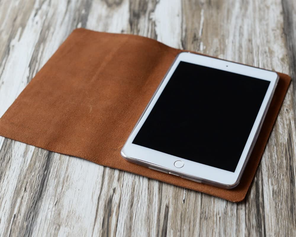 2019 iPad mini 6 / air 10.5 / New iPad 9.7 / Pro 12.9 / Pro 10.5 Leather Case detachable apple pencil holder - 602B - Distressed Brown