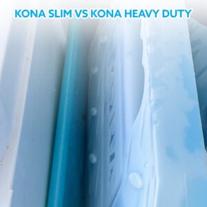 Kona Large Ice Packs for Coolers - Slim Space Saving Design - 25 Minute Freeze Time (Bulk 4 Pack)