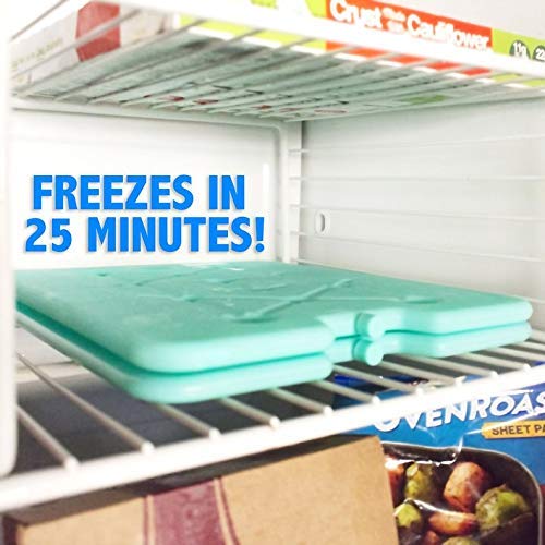 Kona Large Ice Packs for Coolers - Slim Space Saving Design - 25 Minute Freeze Time (Bulk 4 Pack)