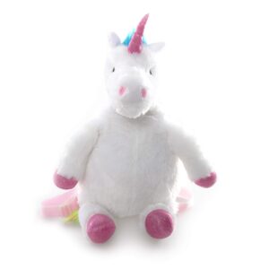 Plushland Fluffy Plush Rainbow Unicorn Backpack Stuffed Animal Toy 14 Inches Cuddly Autism ADHD Soft Magical Gifts Present Birthday Love School Pal Buddies Friendship