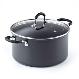 cook n home casserole dutch oven stockpot with lid professional hard anodized nonstick 6-quart , oven safe - with stay-cool handles, black