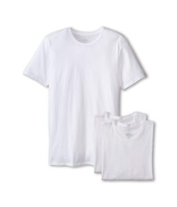 calvin klein men`s cotton crew neck classic fit t-shirts 3 pack (white(np2205-100)/white, large)