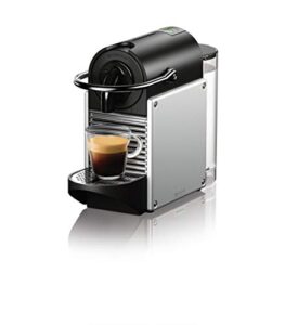 nespresso pixie espresso machine by de'longhi, 1100ml, aluminum,silver