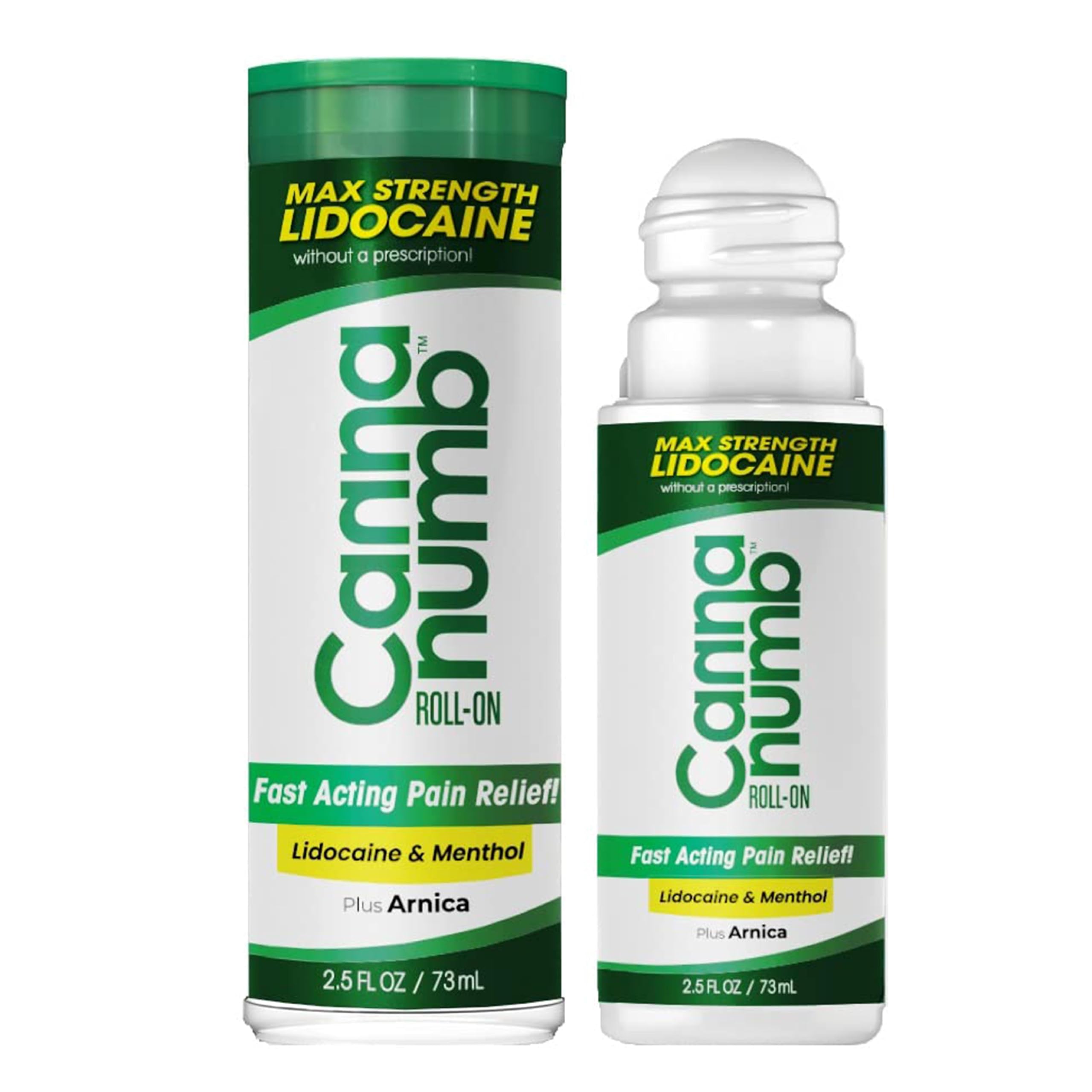 Cannanumb Hemp Oil Pain Relief Roll-On with Lidocaine | Fast Acting Pain Relief with Arnica + Boswellia + Menthol - Ideal for Arthritis, Sciatica, Strained Muscles, Joints, Backache & Bruises