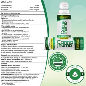 Cannanumb Hemp Oil Pain Relief Roll-On with Lidocaine | Fast Acting Pain Relief with Arnica + Boswellia + Menthol - Ideal for Arthritis, Sciatica, Strained Muscles, Joints, Backache & Bruises