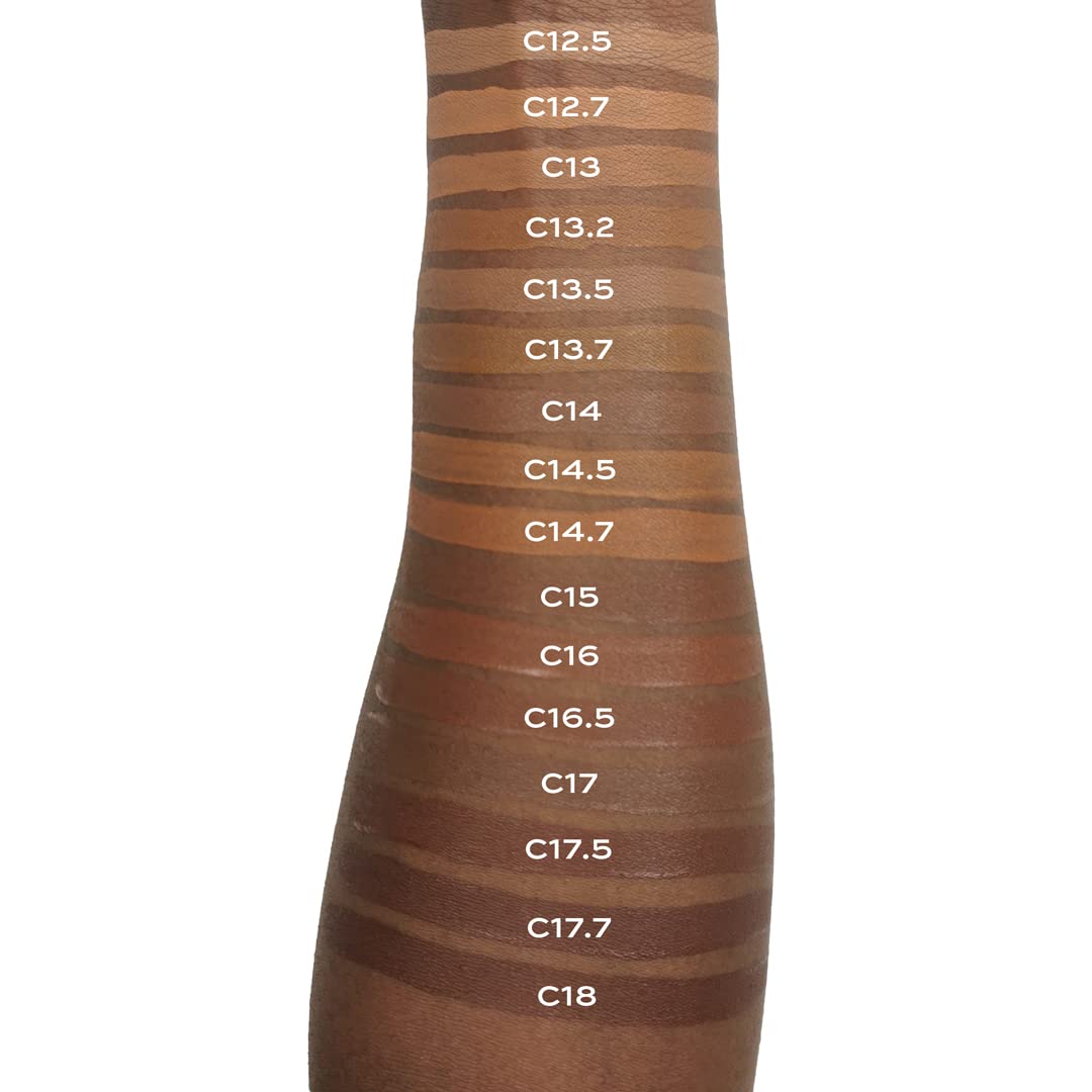 Makeup Revolution Conceal and Define Foundation, Full Coverage & Matte Finish, F14.5 for Dark Skin Tones, Vegan & Cruelty-Free, 0.7 Fl Oz