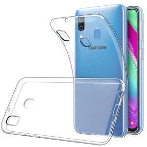 olixar for samsung galaxy a40 clear case - silicone gel tpu flexible - ultra thin - slim protection - wireless charging compatible - shockproof phone cover - crystal clear