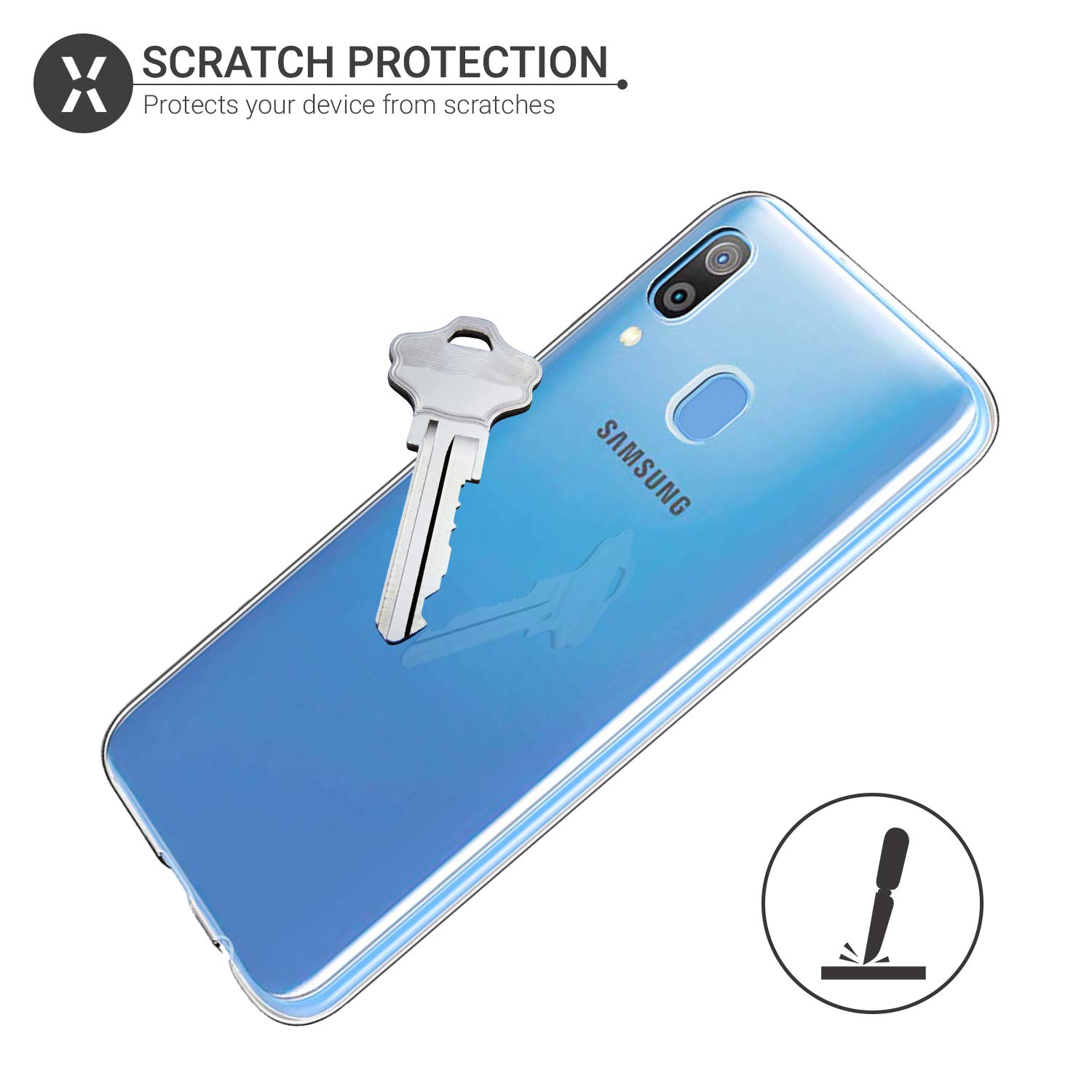 Olixar for Samsung Galaxy A40 Clear Case - Silicone Gel TPU Flexible - Ultra Thin - Slim Protection - Wireless Charging Compatible - Shockproof Phone Cover - Crystal Clear