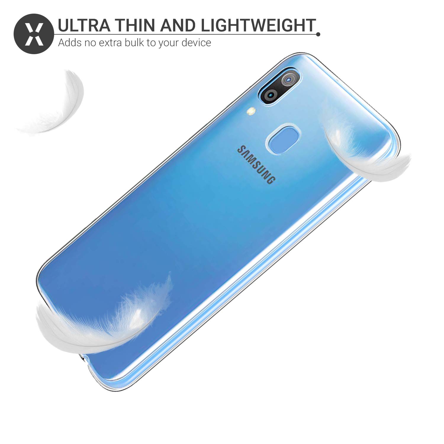 Olixar for Samsung Galaxy A40 Clear Case - Silicone Gel TPU Flexible - Ultra Thin - Slim Protection - Wireless Charging Compatible - Shockproof Phone Cover - Crystal Clear