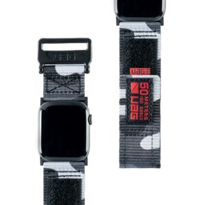 urban armor gear uag compatible with apple watch band 45mm/44mm/42mm, ﻿series ﻿7/6/5/4/3/2/1 & se, high strength nylon weave replacement strap, active midnight camo