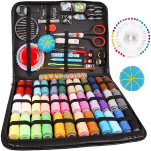 sewing kit, 184 large premium sewing supplies, 38 xl thread spools, suitable for traveller, adults, kids, beginner, emergency, diy and home button repair kit