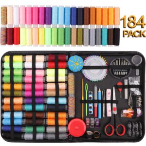 Sewing Kit, 184 Large Premium Sewing Supplies, 38 XL Thread Spools, Suitable for Traveller, Adults, Kids, Beginner, Emergency, DIY and Home Button Repair Kit