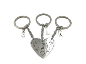 big sis lil sis mom heart puzzle keychain,mom 2 daughters,mom two daughters,mother and 2 daughters,mother and two daughters gifts