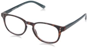 foster grant women's elodie round reading glasses, tortoise/transparent, 59 mm + 3.25