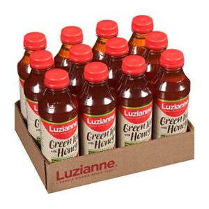 luzianne green tea with honey, 18.5 fl oz bottle (pack of 12)