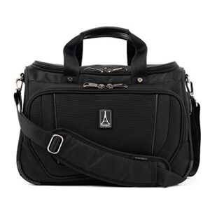 travelpro crew versapack underseat carry-on deluxe travel tote bag, men and women, jet black, 17-inch