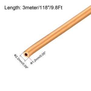 uxcell Refrigeration Tubing, 3/32" OD x 3/64" ID x 9.8 Ft Soft Coil Copper Tubing